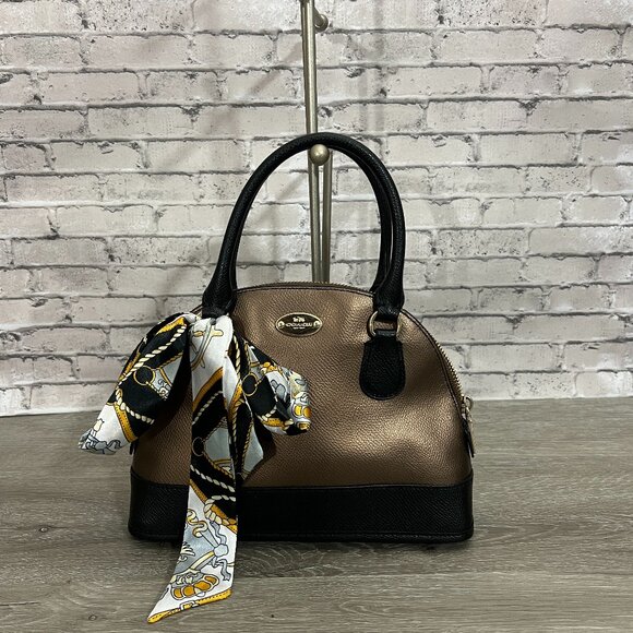 Coach | Bags | Coach F3654 Mini Cora Domed Satchel Bicolor Metalic ...